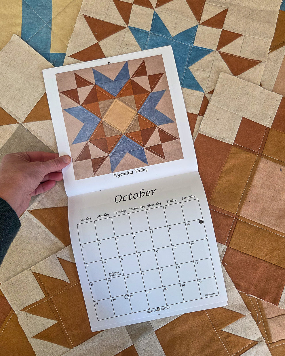 2026 Traditional Quilt Block Wall Calendar – Side Lake Stitch